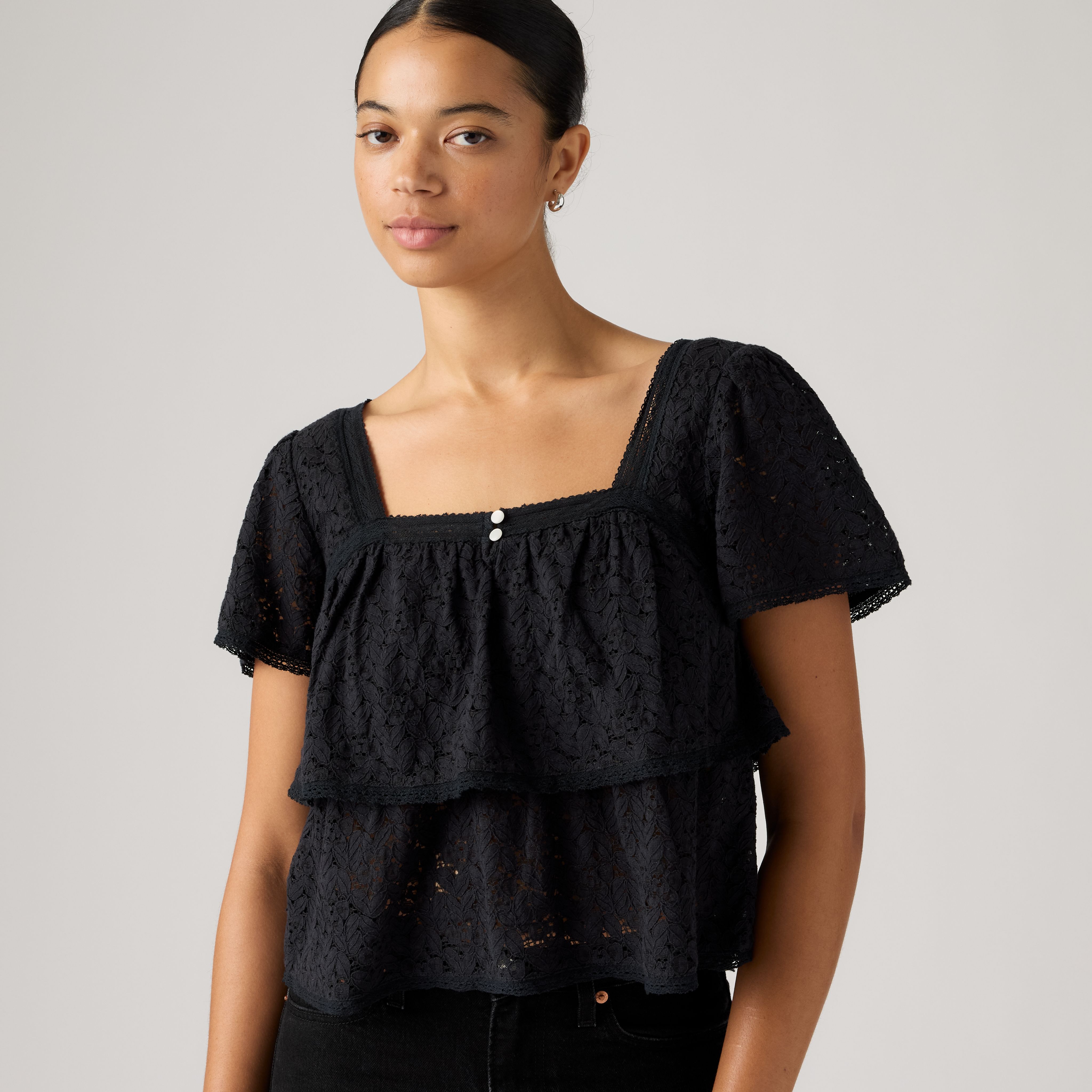 LEVI'S Levi's Dom Short-Sleeve Lace Blouse